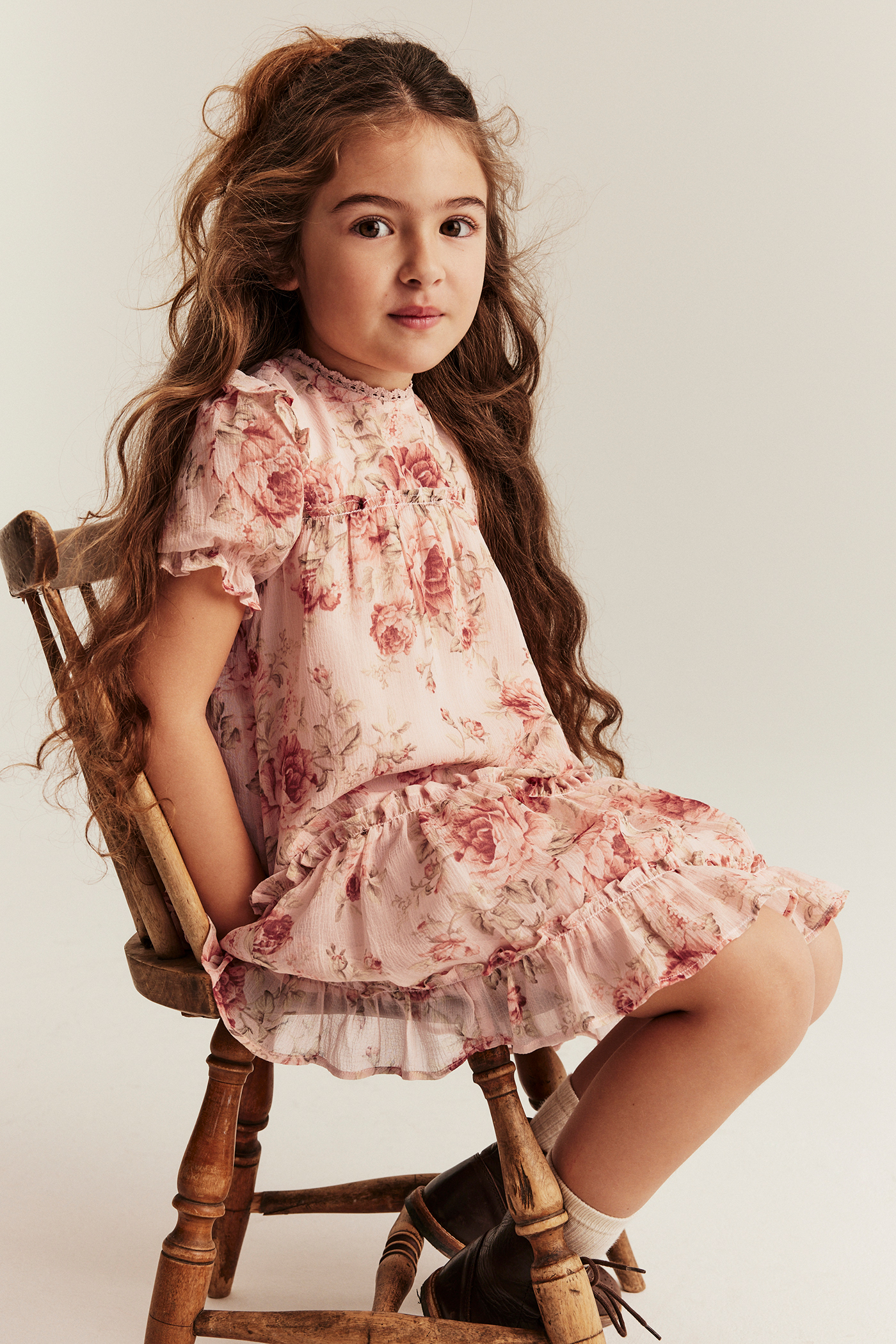 Floral chiffon dress | Pink | Kids | Newbie