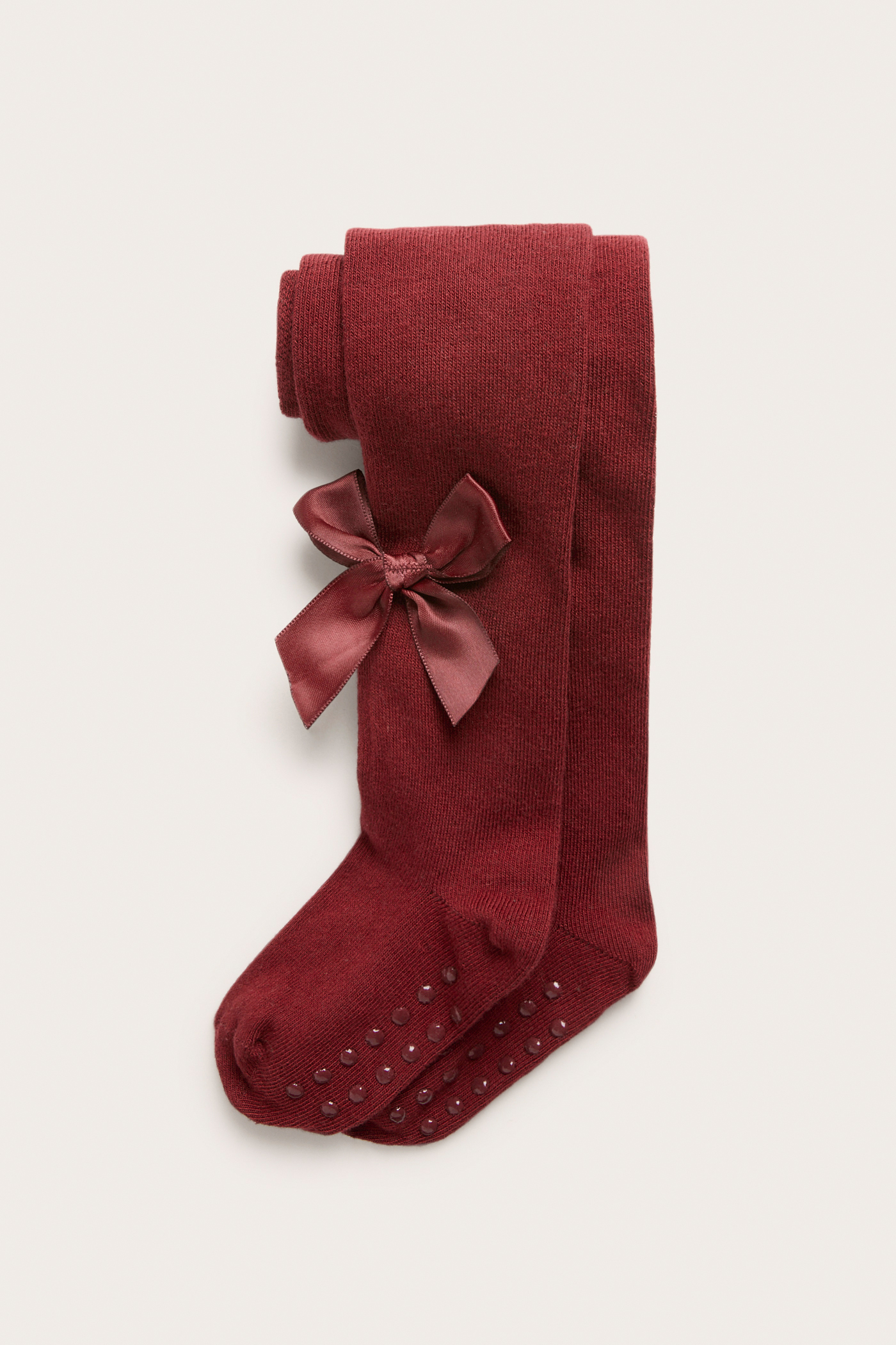 Tights with satin bow | Red | Baby | Newbie